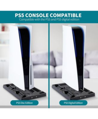 PS5 Vertical Stand with Cooling Fan and Dual Controller Charger Indicator Lamps and 15 Game ...