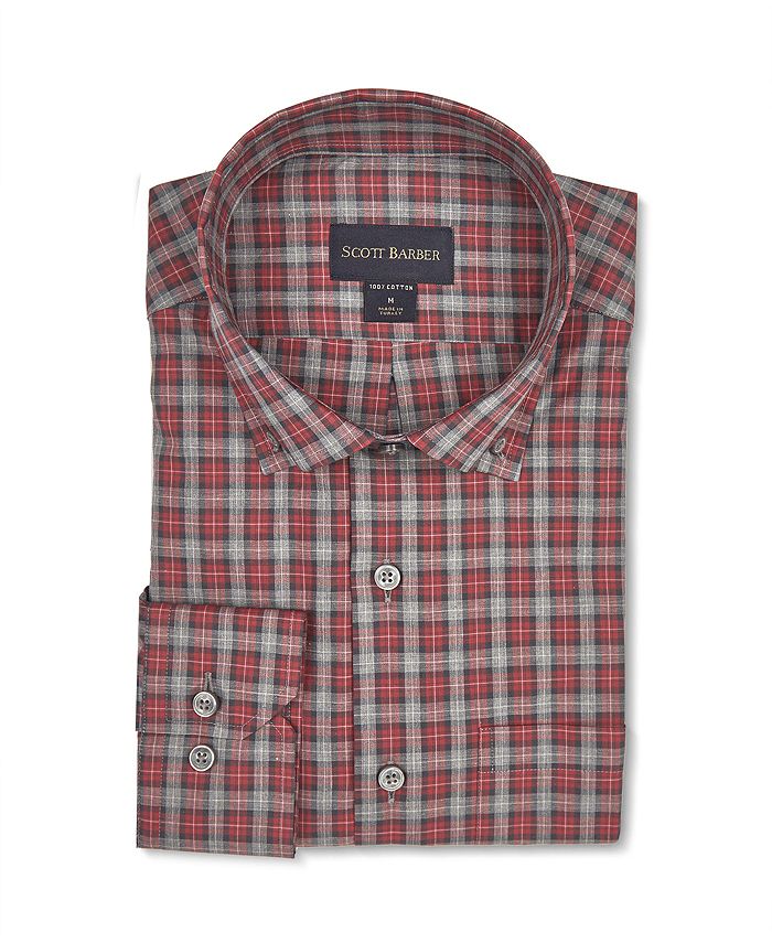 Scott Barber Men's Organic Cotton Plaid Shirt - Macy's