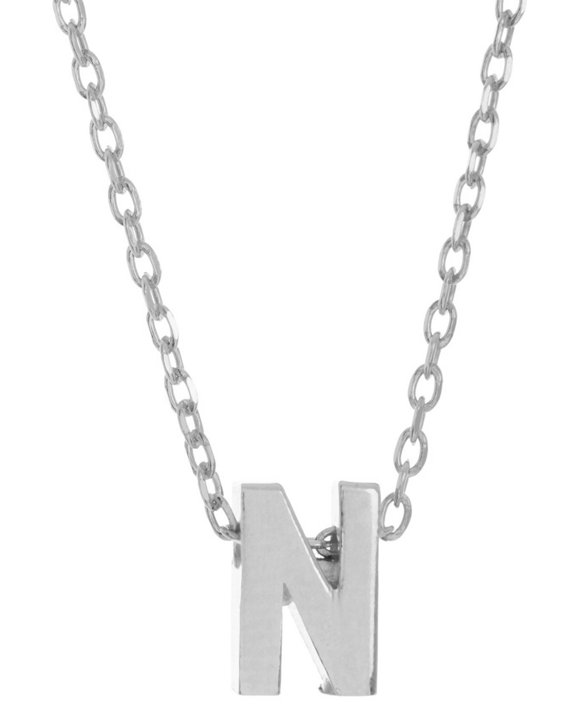 Click here for Adornia Rhodium-Plated Mini Initial A Pendant Neck... prices
