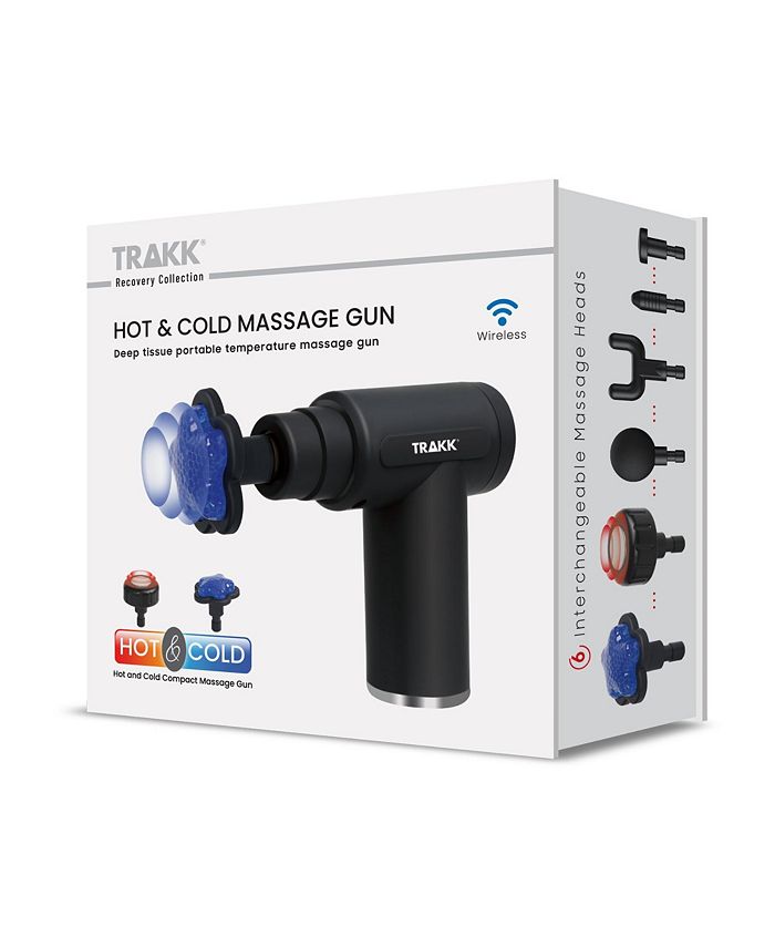 TRAKK Compact Hot & Cold Massage Gun- Multiple Modes and Speeds-6 Heads ...