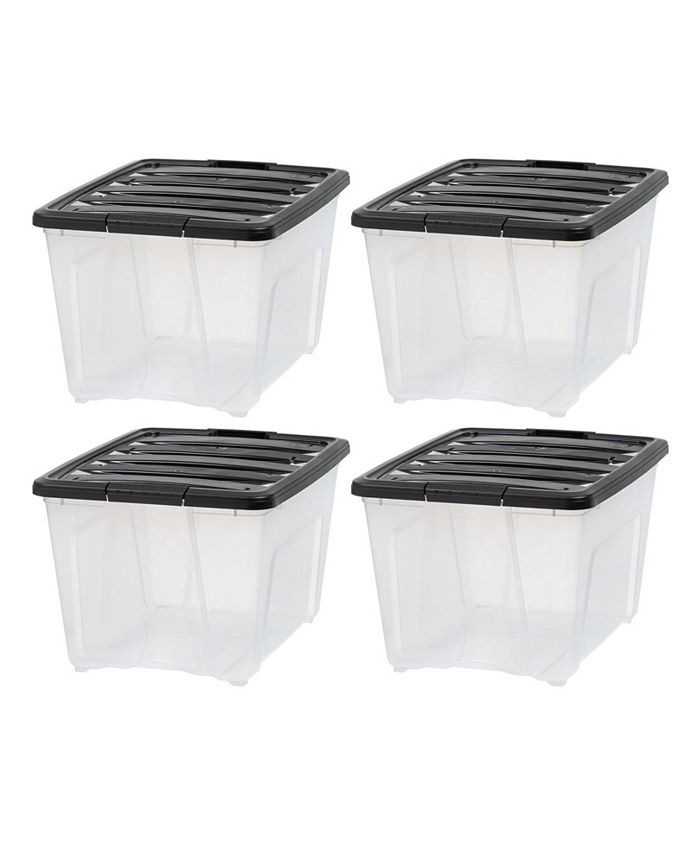 Iris Usa 54 Qt Stackable Plastic Storage Bins With Lids 4 Pack Bpa
