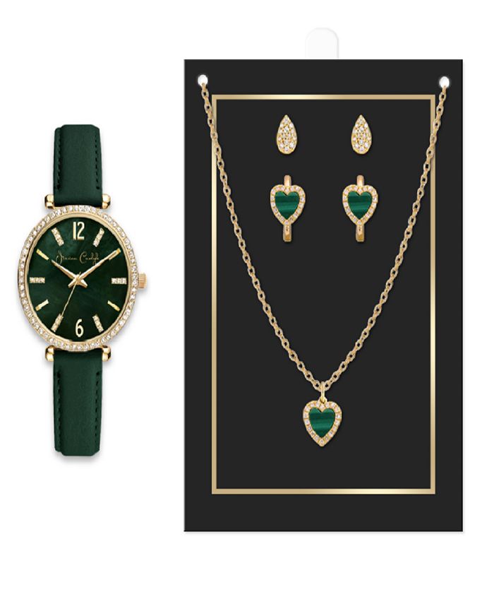 Jessica Carlyle Women's Quartz Green Polyurethane Leather Watch 30mm ...