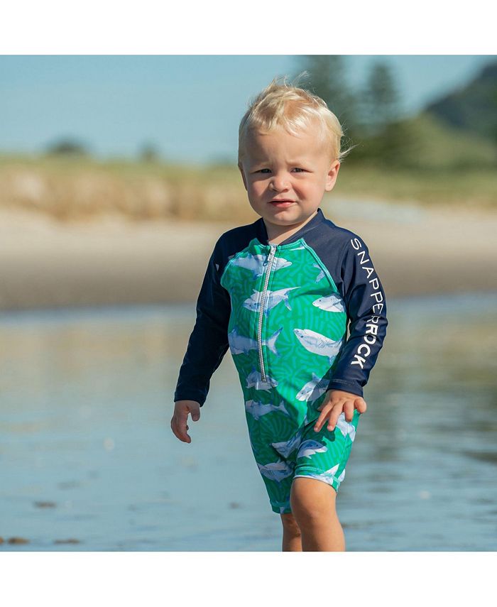 Snapper Rock Baby Boys Reef Shark LS Sunsuit - Macy's