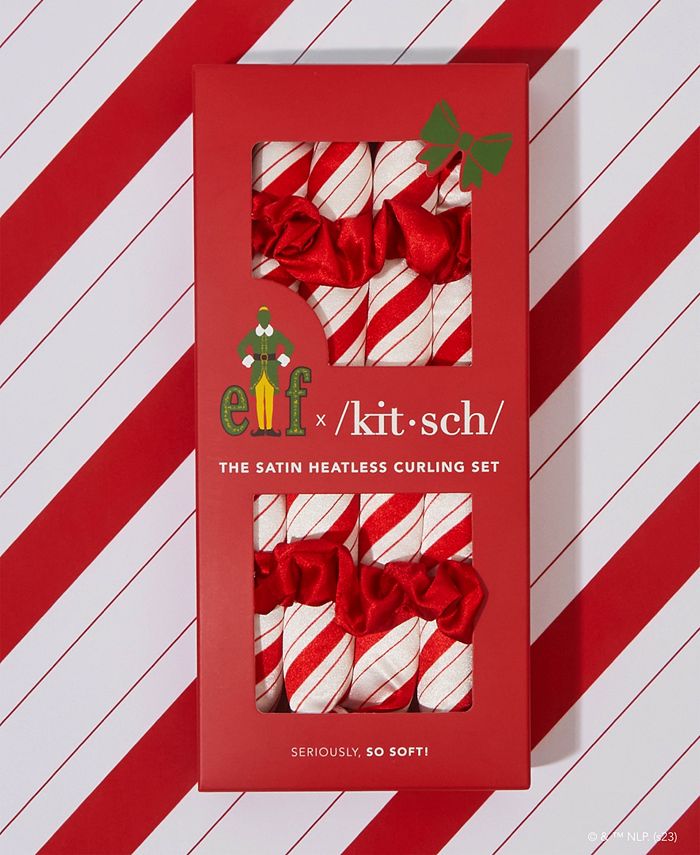 Kitsch x Elf Candy Cane Satin Heatless Set - Macy's