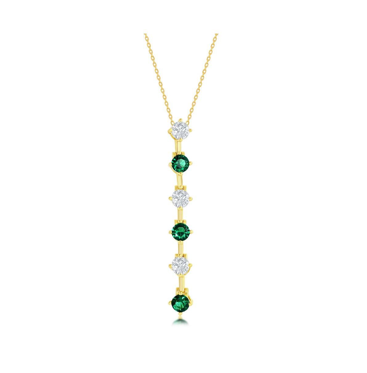 Click here for Sterling Silver Round Cz Long Pendant Necklace- St... prices