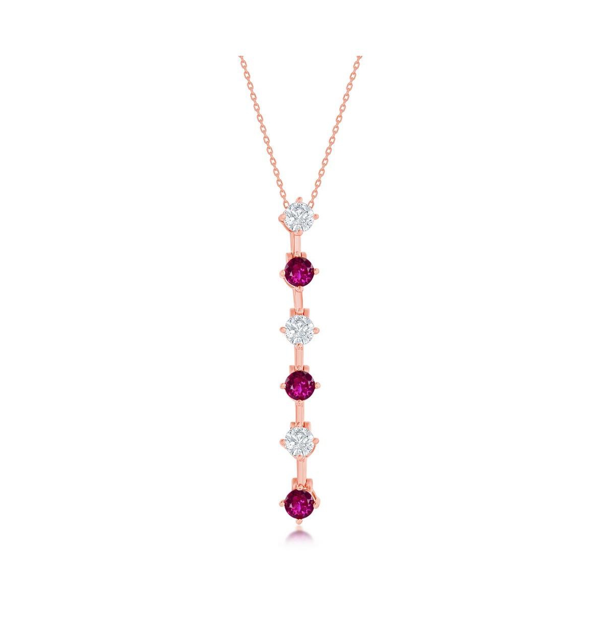 Click here for Sterling Silver Round Cz Long Pendant Necklace- St... prices