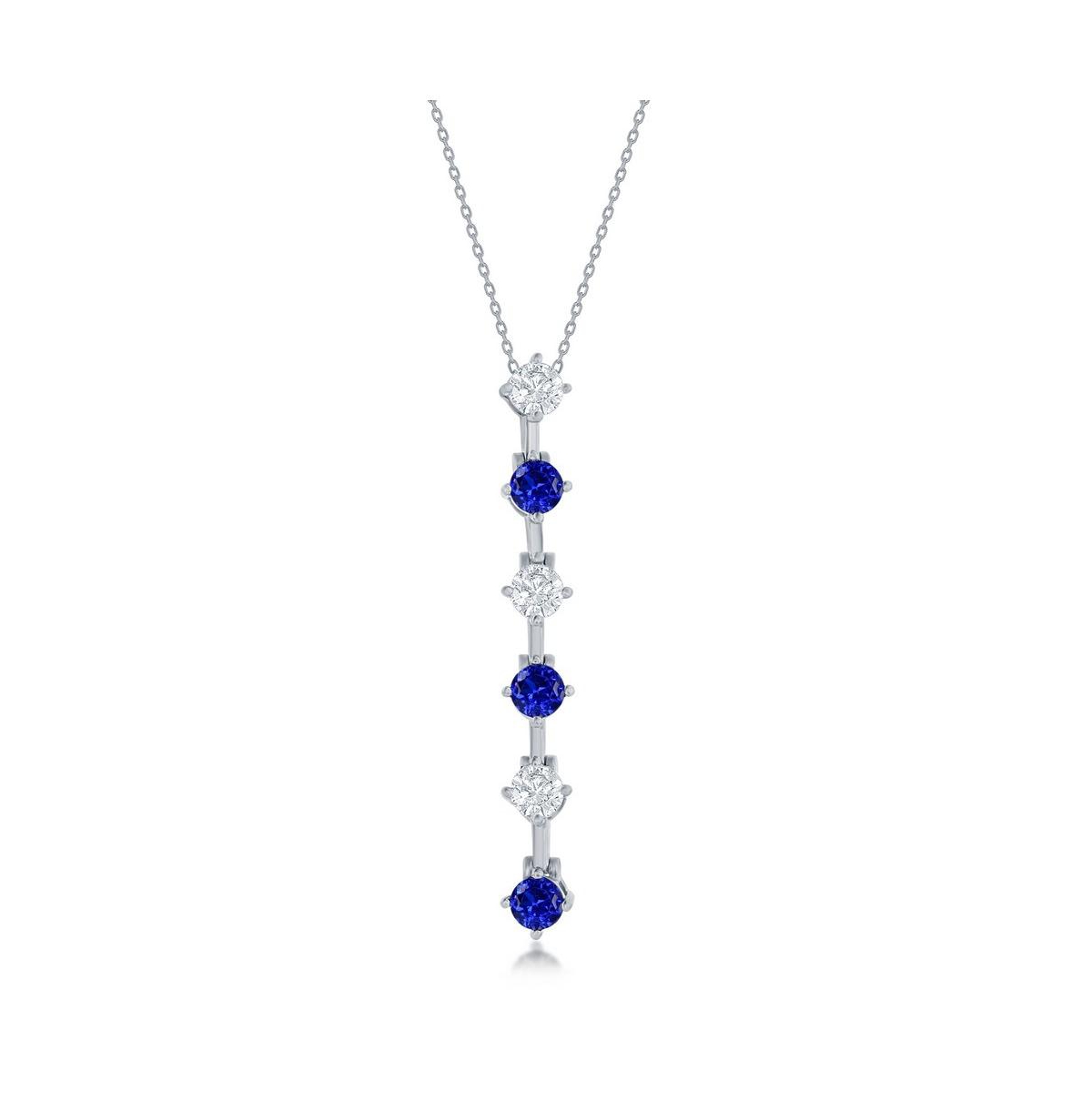 Click here for Sterling Silver Round Cz Long Pendant Necklace- St... prices