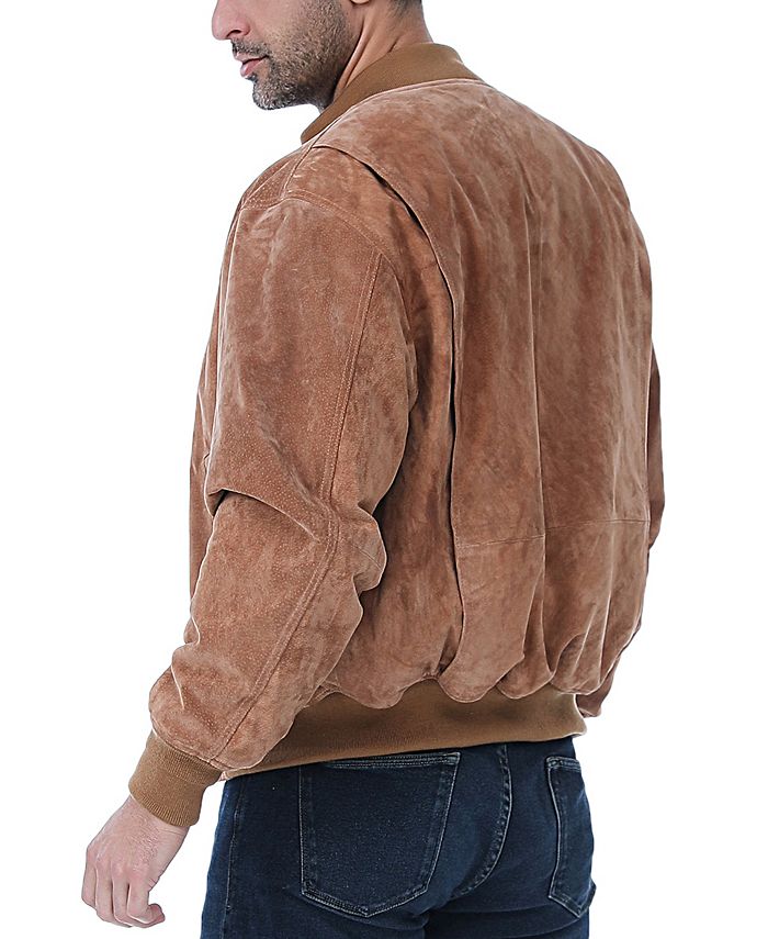 Landing Leathers Men WWII Suede Leather Tanker Jacket - Macy's