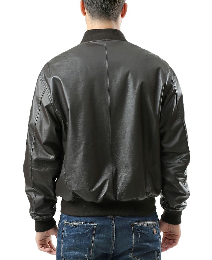 Landing Leathers Men MA-1 Leather Flight Bomber Jacket - Macy's