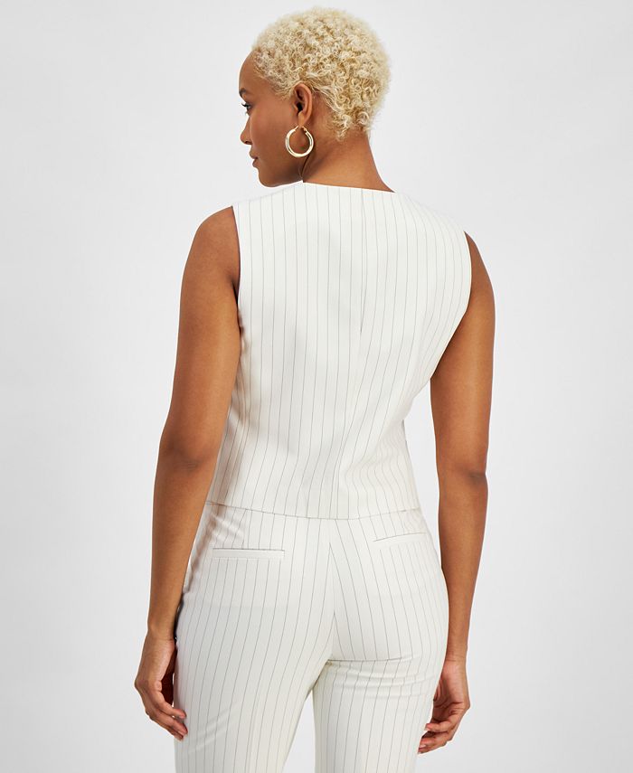 Bar III Women's Pinstripe Vest, Created for Macy's - Macy's