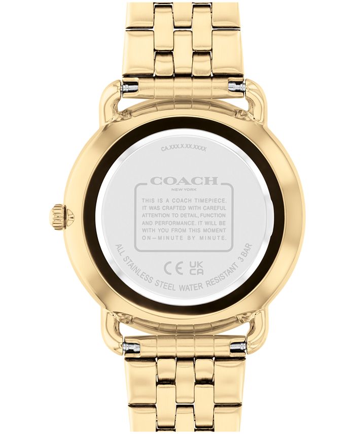 COACH Women's Elliot Gold-Tone Stainless Steel Bracelet Watch 36mm - Macy's