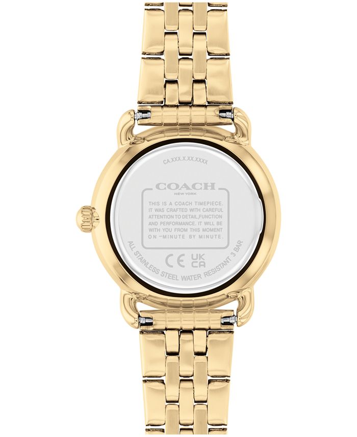 COACH Women's Elliot Gold-Tone Stainless Steel Bracelet Watch 28mm - Macy's