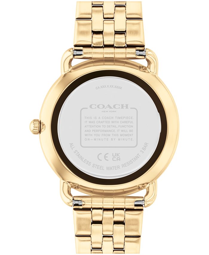 COACH Women's Elliot Gold-Tone Stainless Steel Bracelet Watch 36mm - Macy's