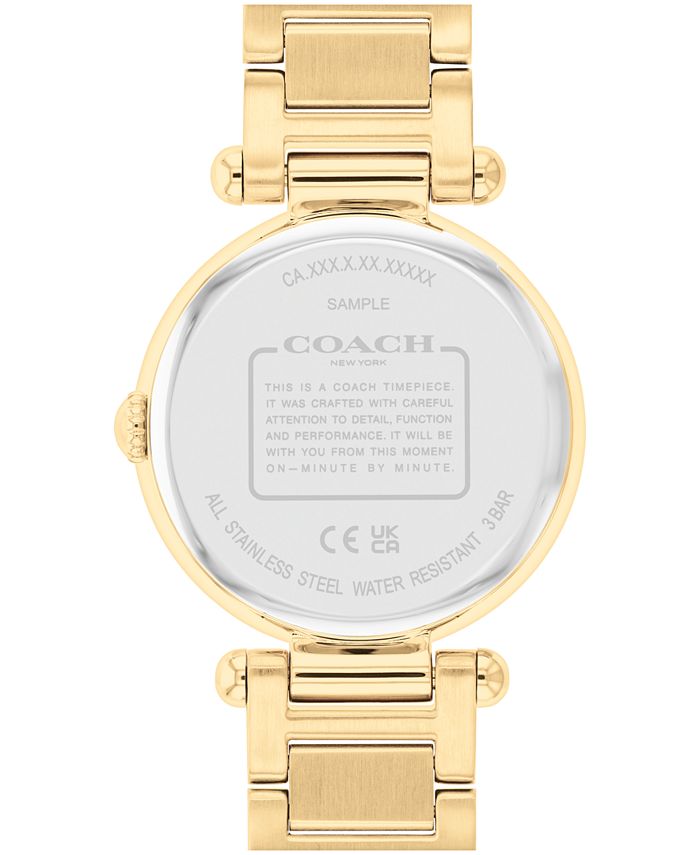 COACH Women's Cary Gold-Tone Stainless Steel Bracelet Watch 34mm - Macy's