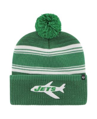 Men's '47 Brand Green New York Jets Fadeout Cuffed Knit Hat with Pom ...