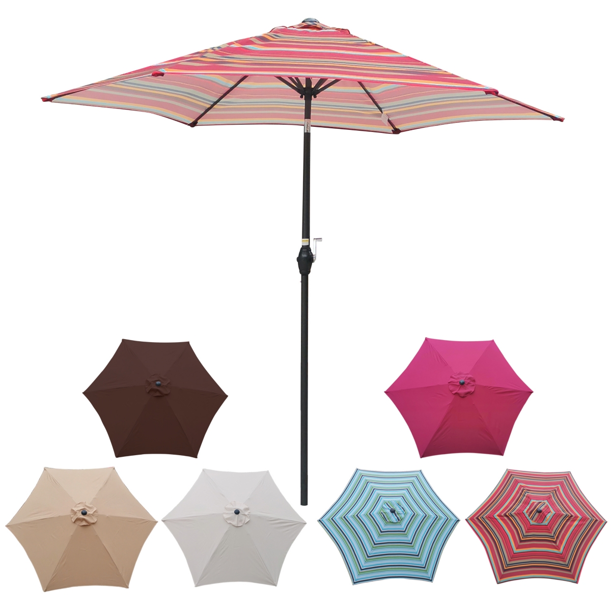 Click here for Streamdale 9FT Umbrella Red Stripes - Red striped prices