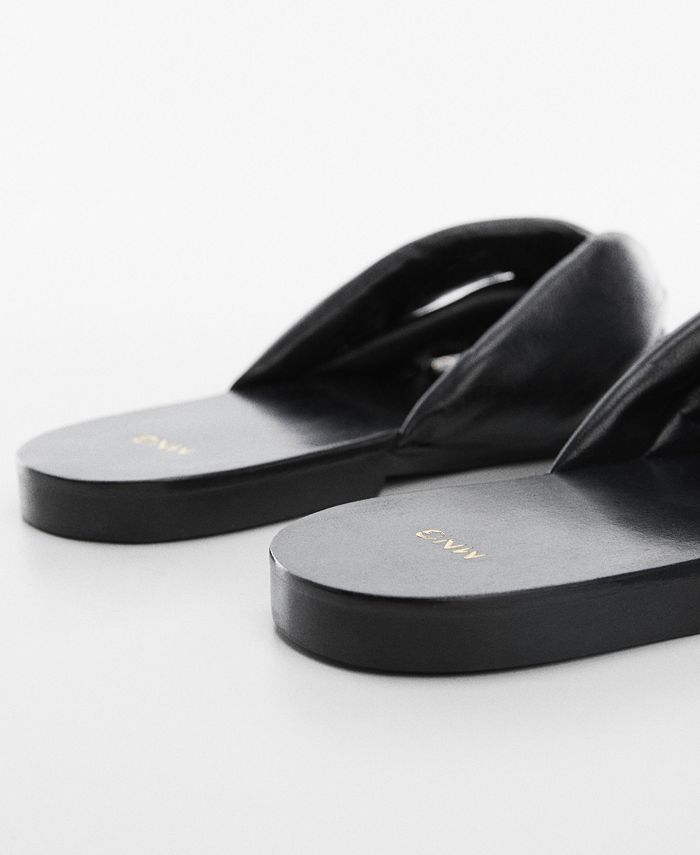 MANGO Women's Studded Leather Sandals - Macy's