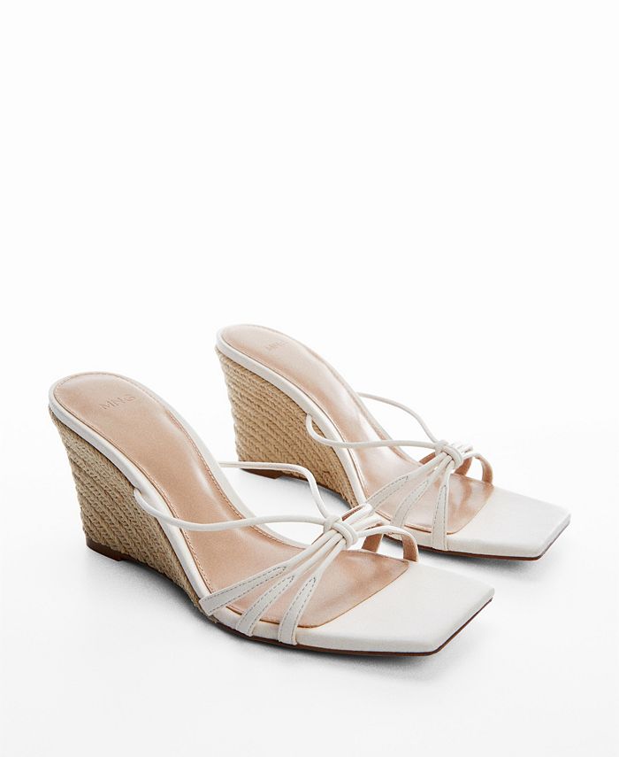 MANGO Women's Wedge Strips Sandals - Macy's