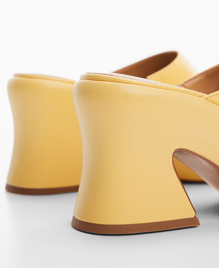 MANGO Women's Asymmetrical Leather Clogs - Macy's