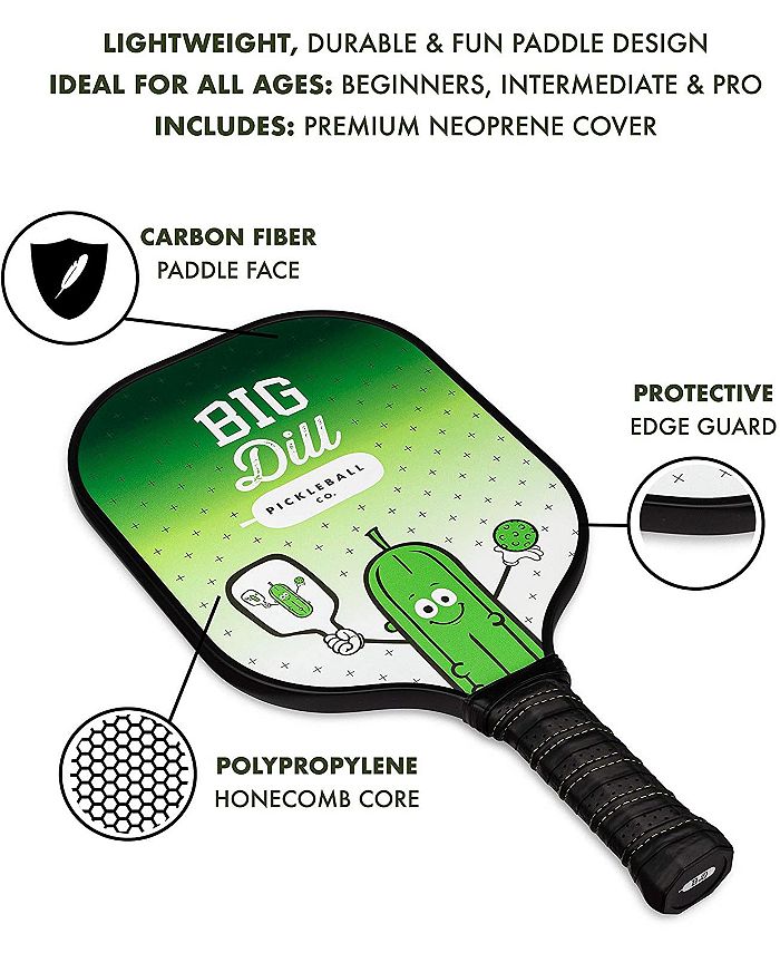 Big Dill Pickleball Co. Original Carbon Fiber Pickleball Paddle with ...