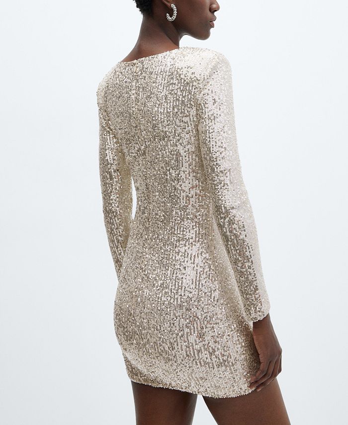 MANGO Women's Long-Sleeved Sequin Dress - Macy's