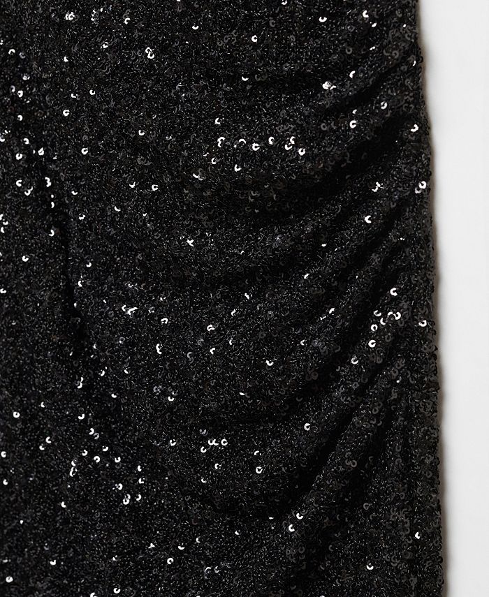 MANGO Women's Asymmetric Sequin Dress - Macy's
