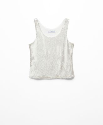 MANGO Women's Sequined Strap Top - Macy's
