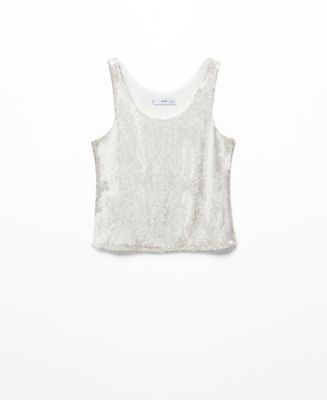 MANGO Women's Sequined Strap Top - Macy's