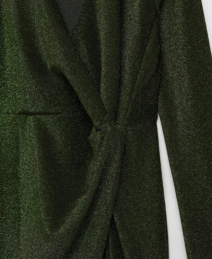 MANGO Women's Knotted Lurex Dress - Macy's