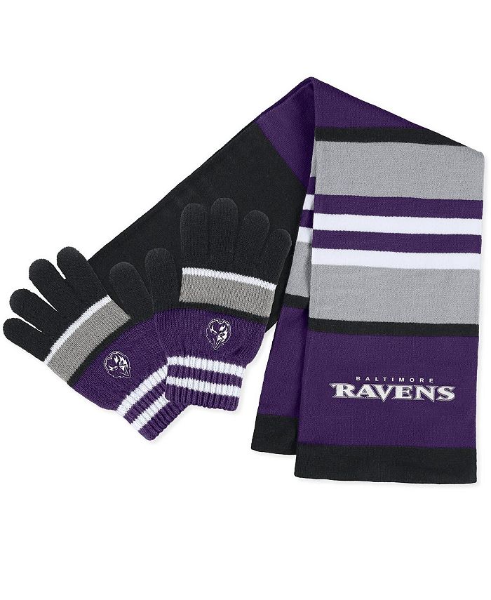 WEAR by Erin Andrews Women's Baltimore Ravens Stripe Glove and Scarf ...