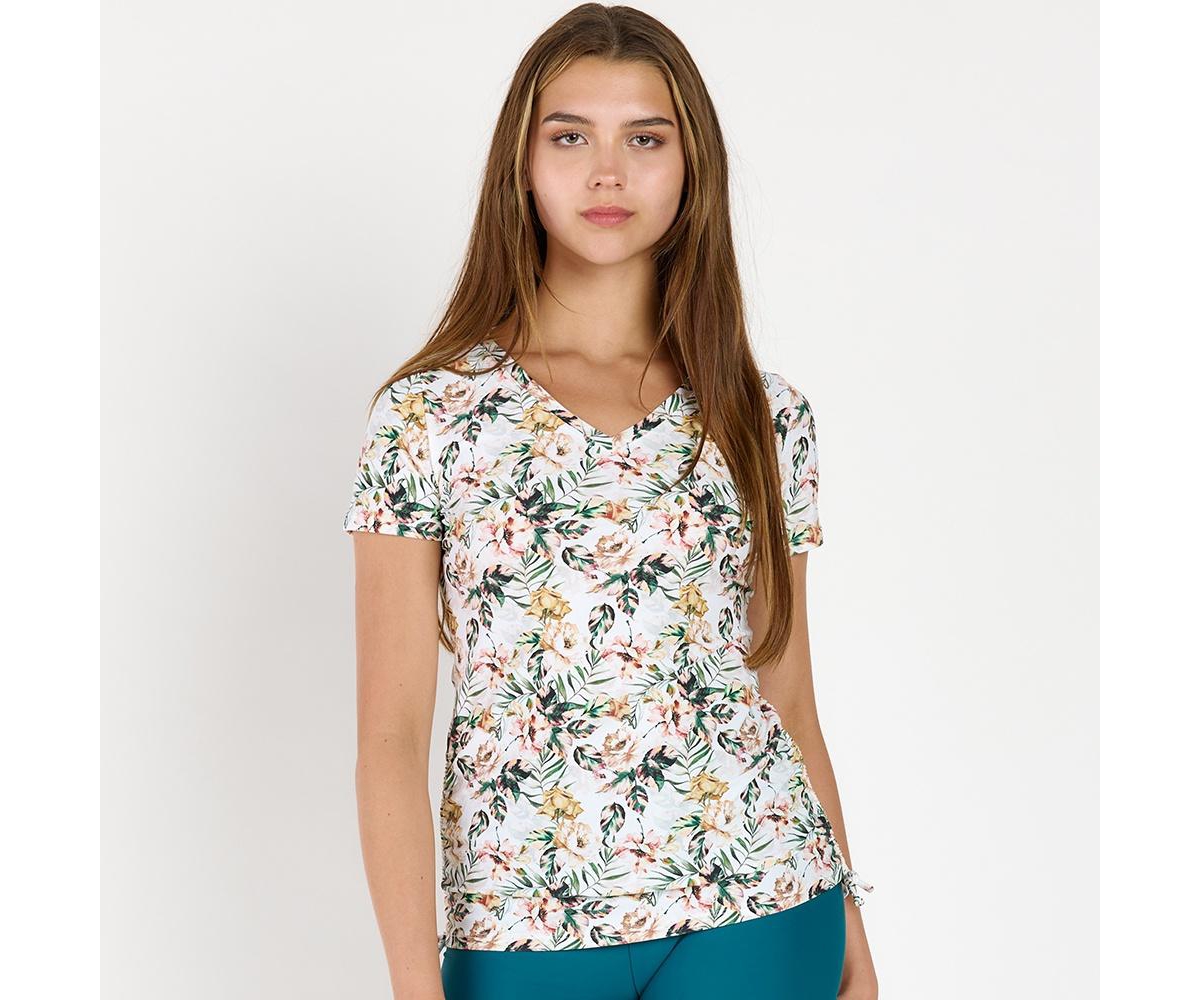 Click here for Calypsa Womens V-Neck Adele Swim Top - Ivory garde... prices