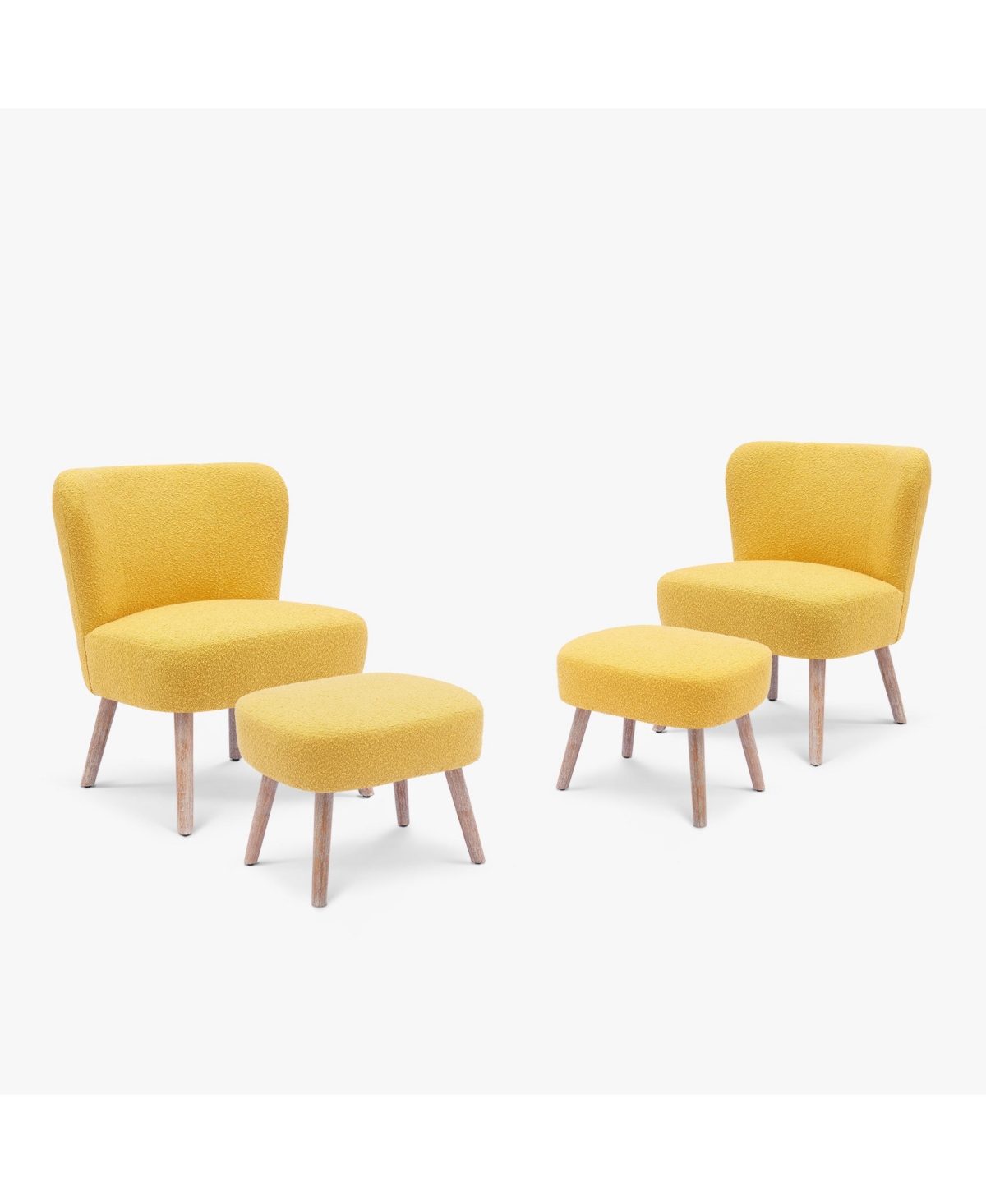 Click here for 4 Piece Upholstered Boucle Accent Chair and Ottoma... prices