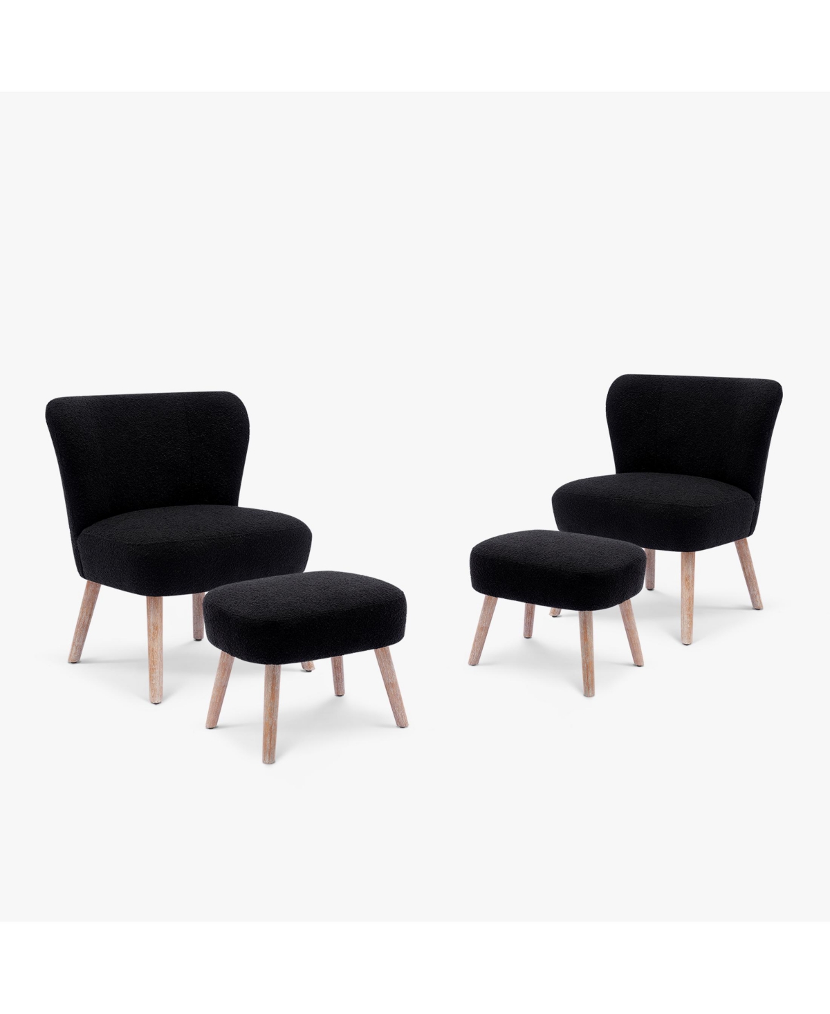 Click here for 4 Piece Upholstered Boucle Accent Chair and Ottoma... prices