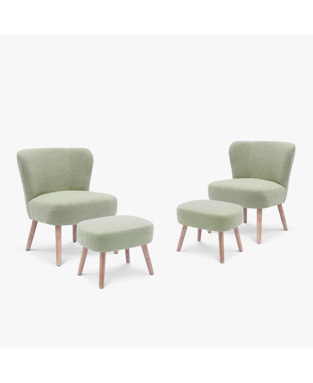 Click here for 4 Piece Upholstered Boucle Accent Chair and Ottoma... prices