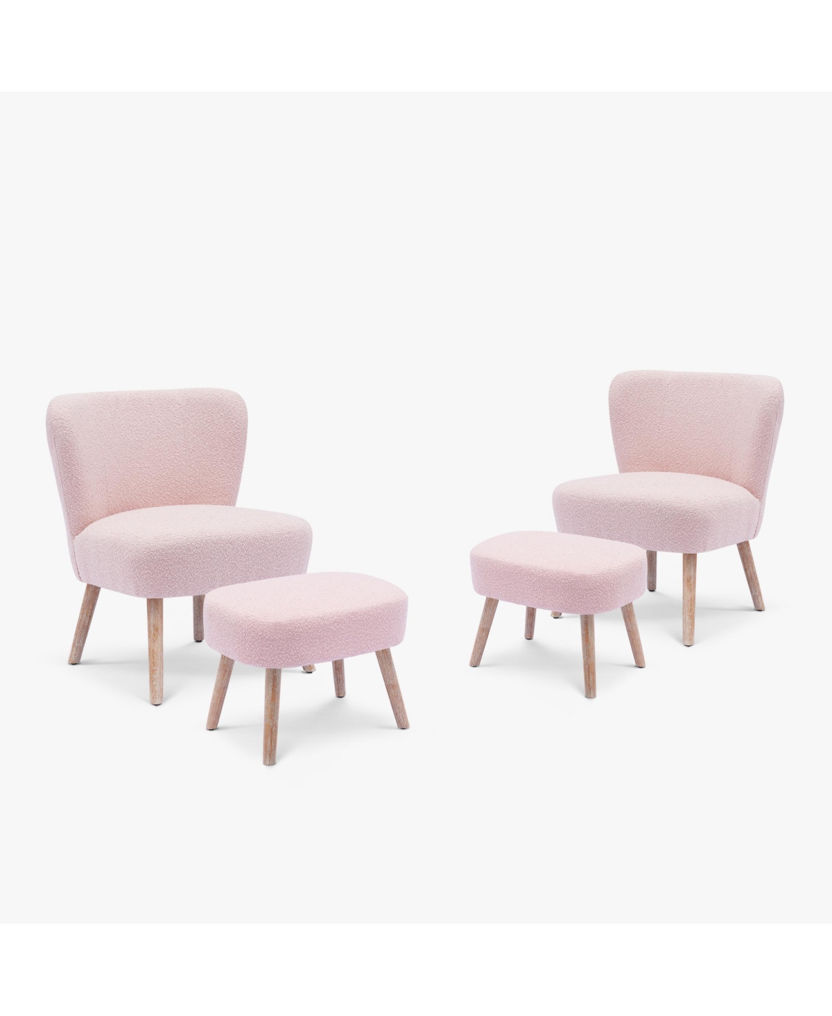 Click here for 4 Piece Upholstered Boucle Accent Chair and Ottoma... prices