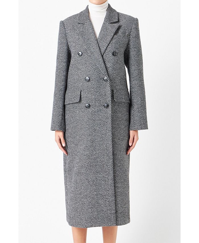 endless rose Women's Herringbone Double Breasted Coat - Macy's