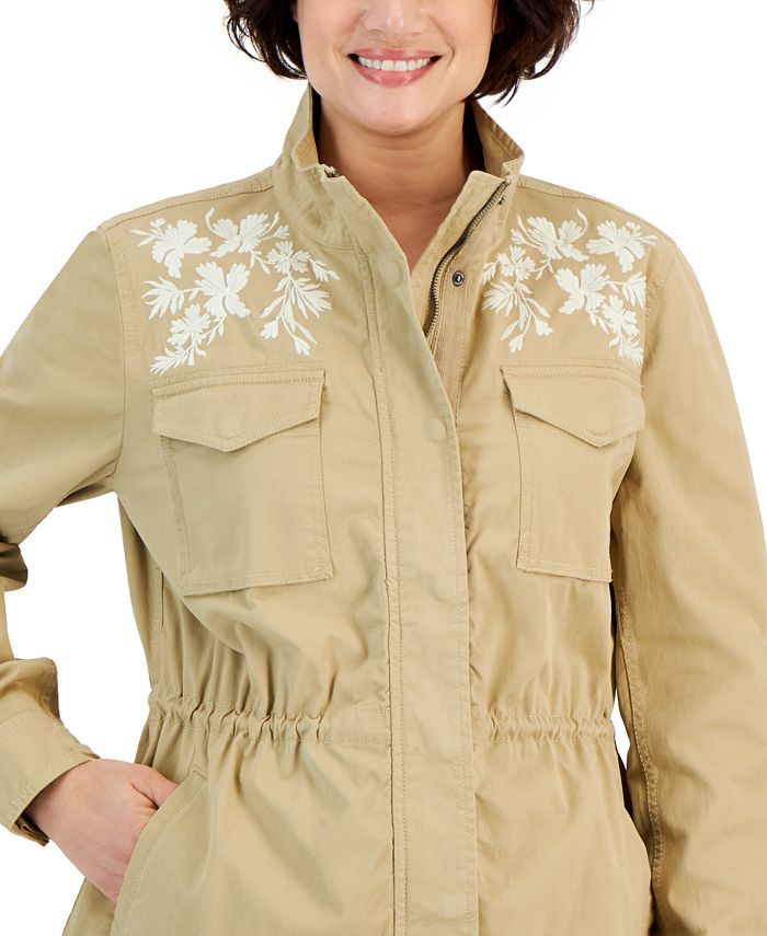 Style & Co Women's Floral-Embroidered Jacket, Created for Macy's - Macy's