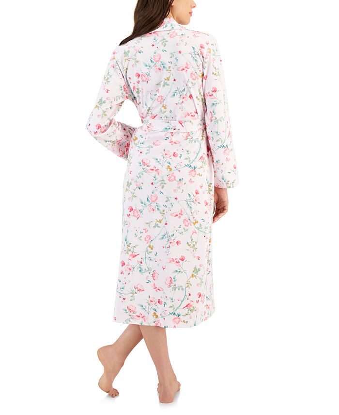 Charter Club Women's Floral-Print Long Cotton Robe, Created for Macy's ...