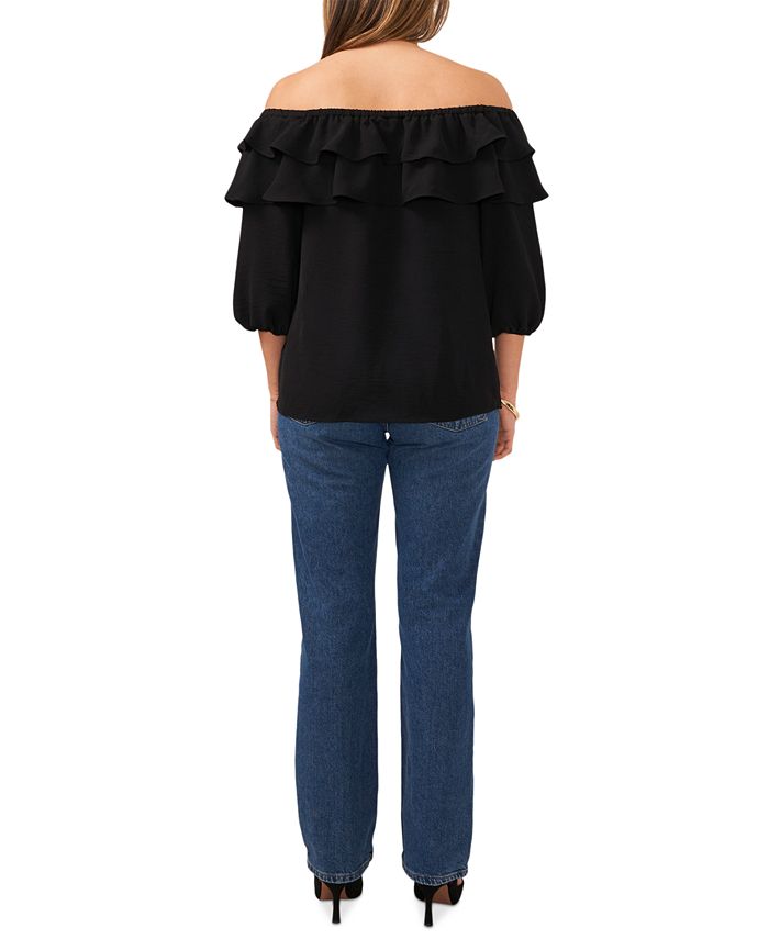 Sam & Jess Women's Double-Ruffle Off-The-Shoulder Blouse - Macy's