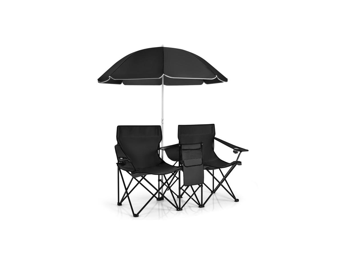 Click here for Portable Folding Picnic Double Chair with Umbrella... prices