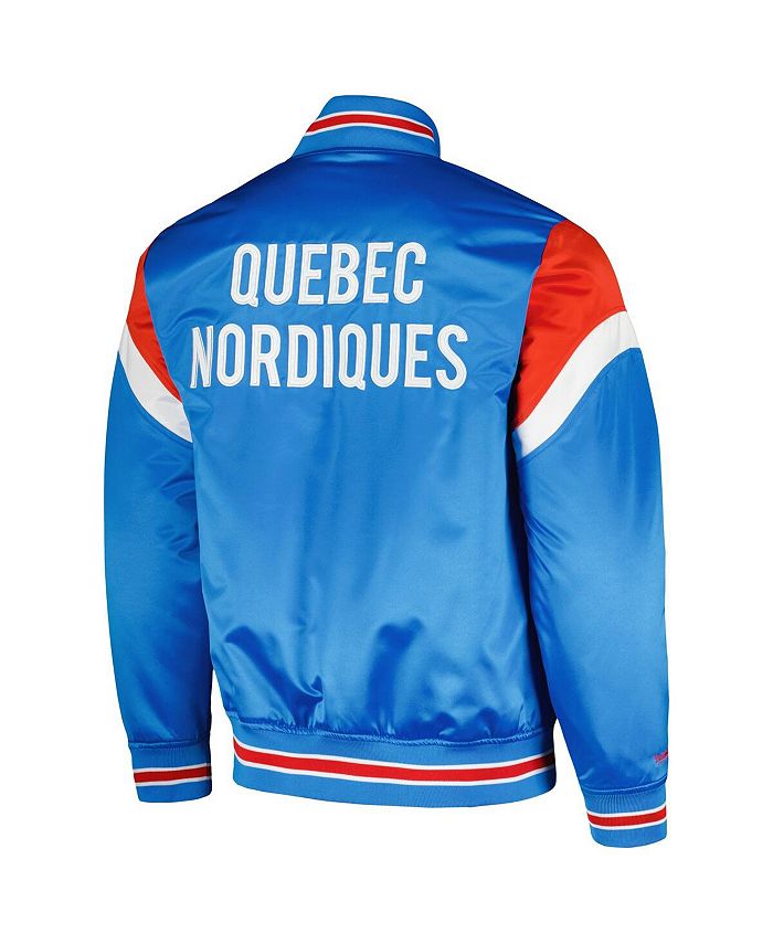 Mitchell & Ness Men's Blue Quebec Nordiques Midweight Satin Full-Snap ...