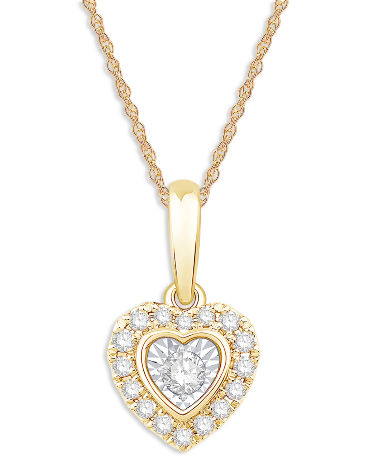 Click here for Diamond Heart Halo 18 Pendant Necklace (1/6 ct. t.... prices
