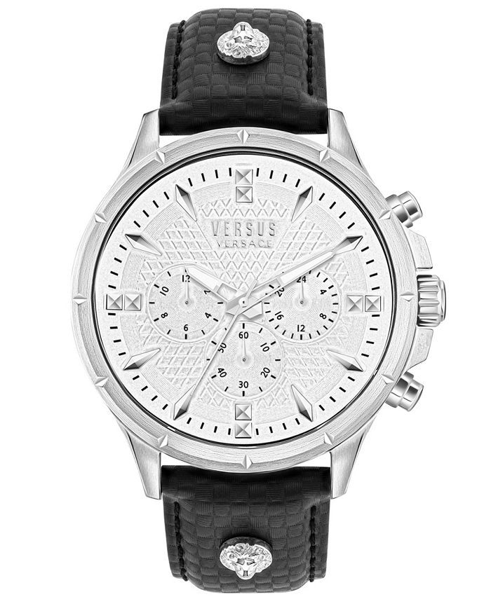 Versus Versace Men's Chrono Lion Modern Multifunction Black Leather ...