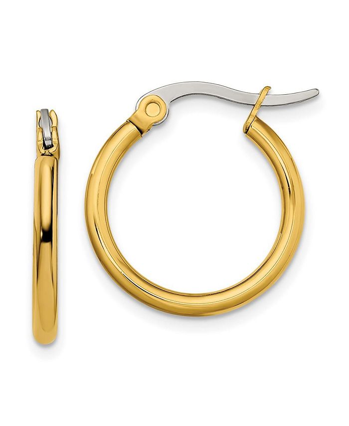 Chisel Stainless Steel Polished Yellow plated Hoop Earrings - Macy's