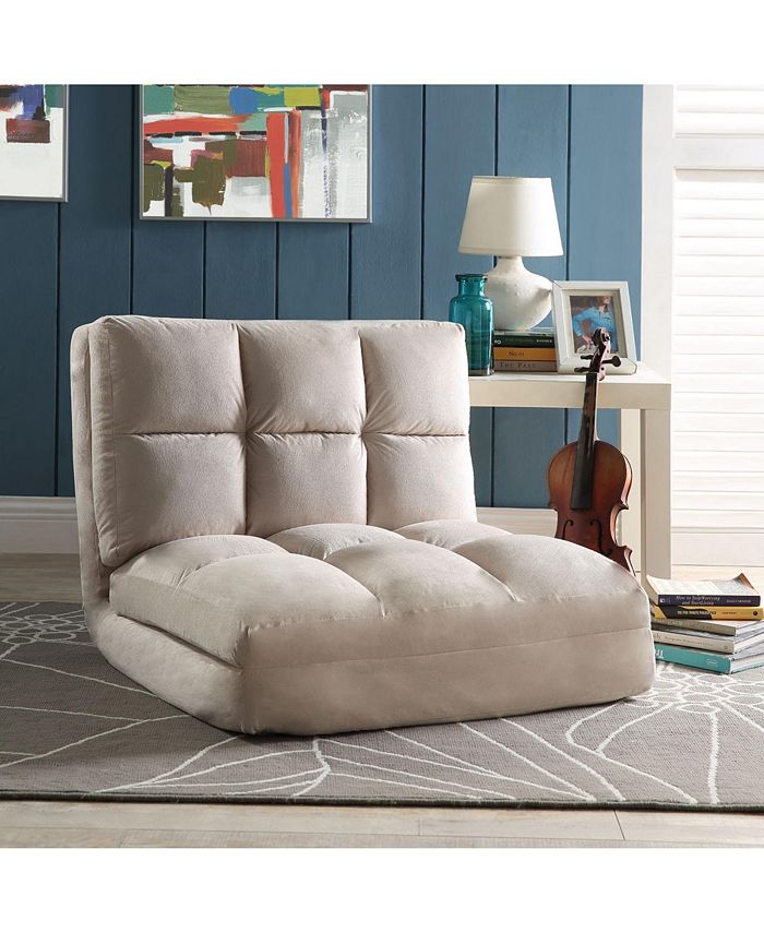 Loungie Micro suede Modern Flip Chair, Steel Tube Frame - Macy's