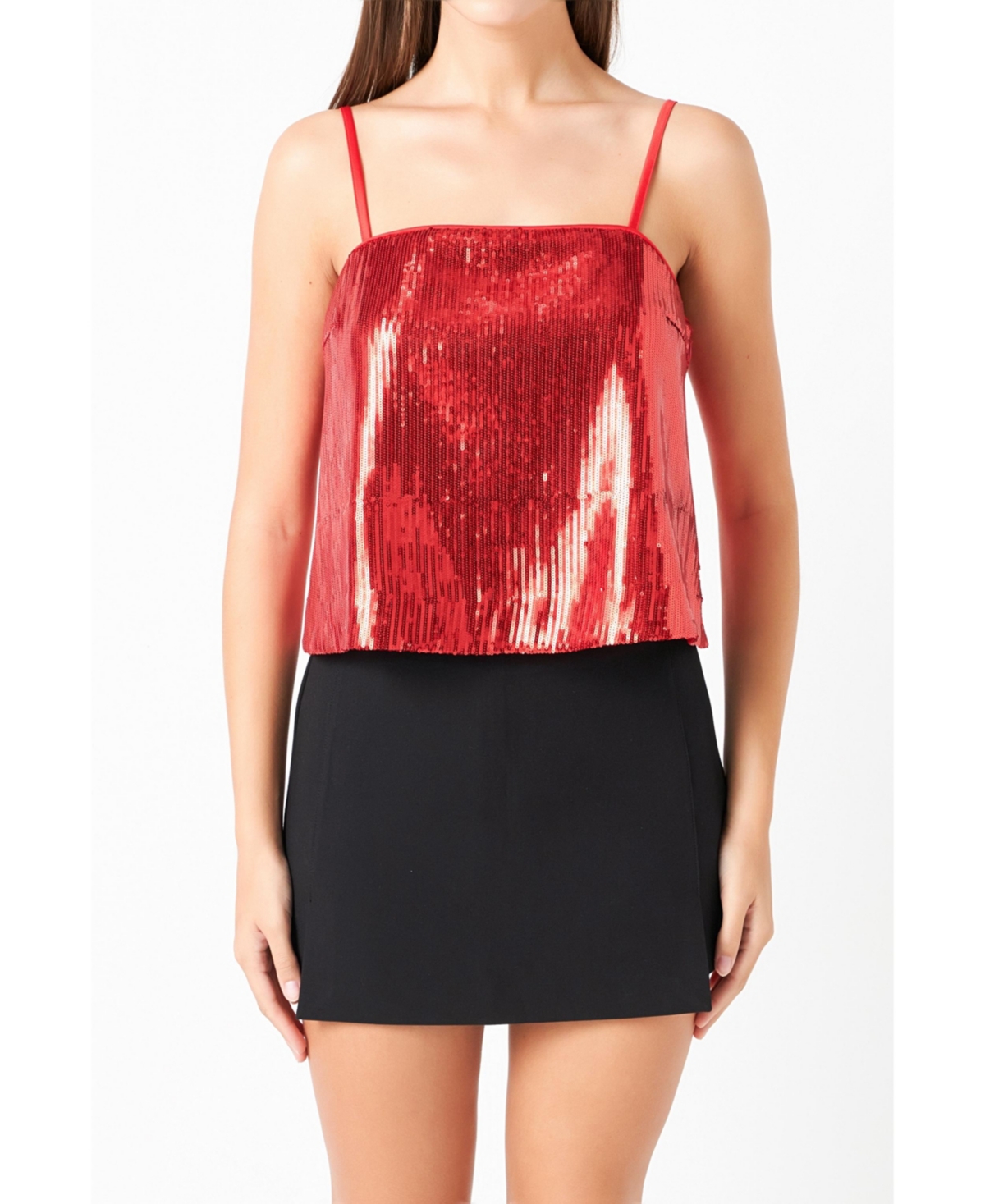 Click here for Womens Sequins Top - Red prices