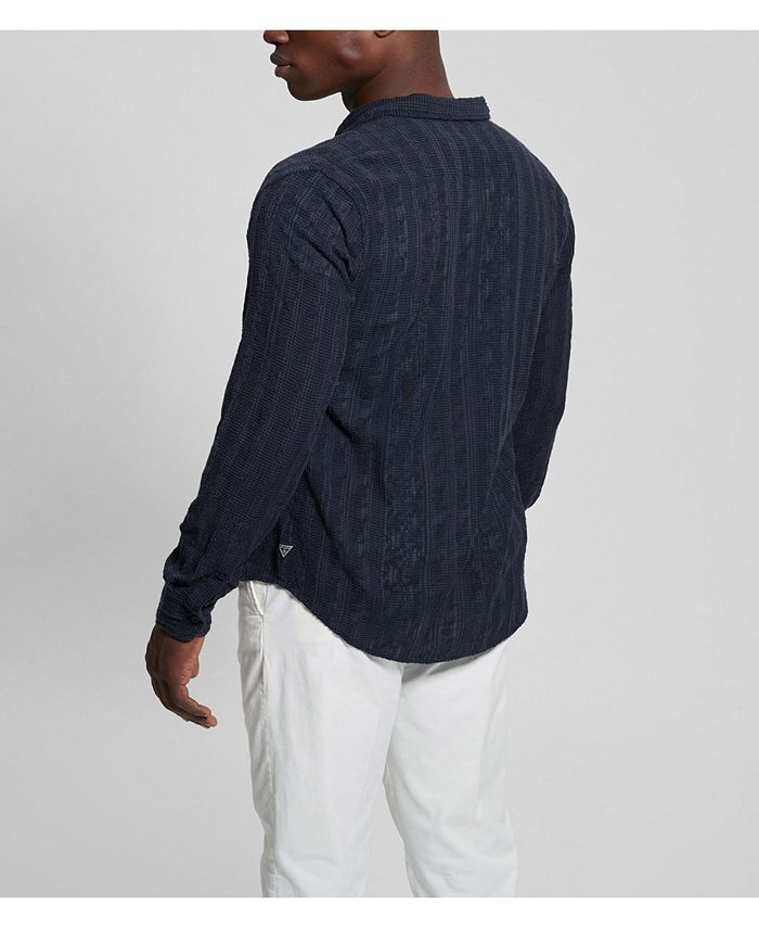 GUESS Men's Indio Embroidery Long Sleeve Shirt - Macy's