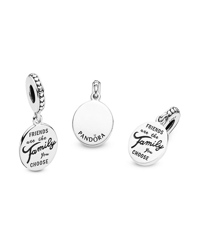Pandora Sterling Silver Friends Are Family Dangle Charm - Macy's