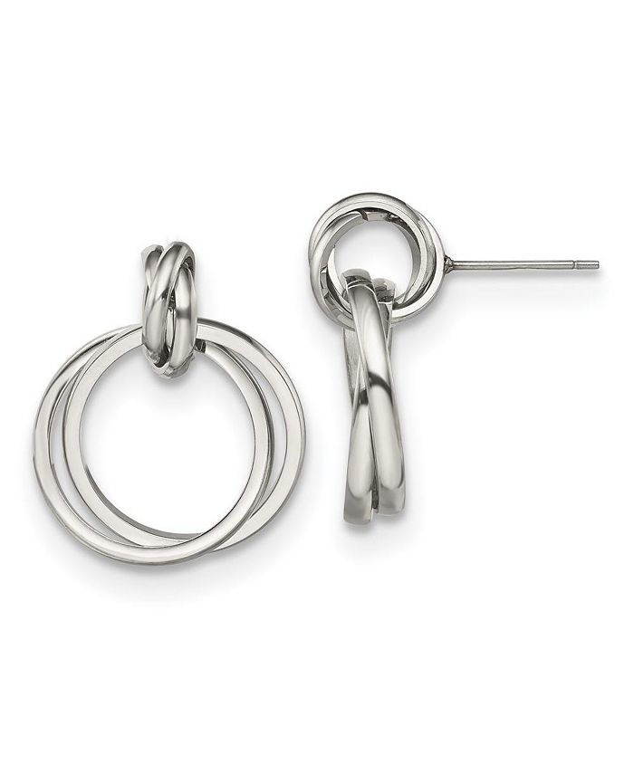 Chisel Stainless Steel Polished Intertwined Circles Dangle Earrings ...