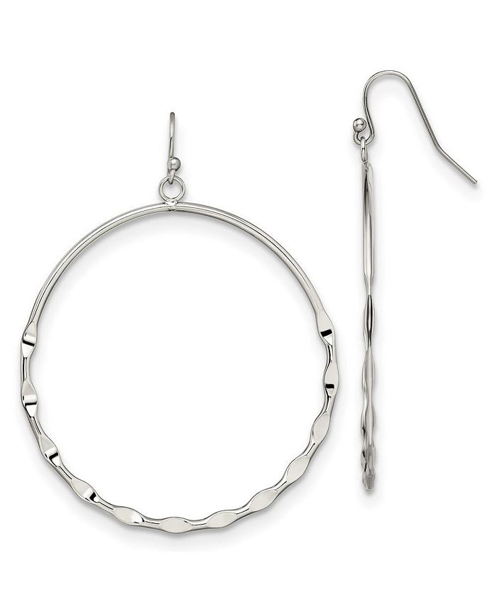 Chisel Stainless Steel Polished Hoop Dangle Shepherd Hook Earrings - Macy's